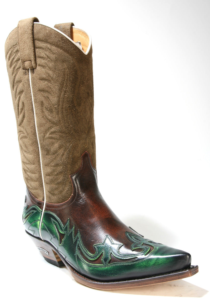 3241 Sendra Cowboystiefel Denver Verde Hurricane Tabac