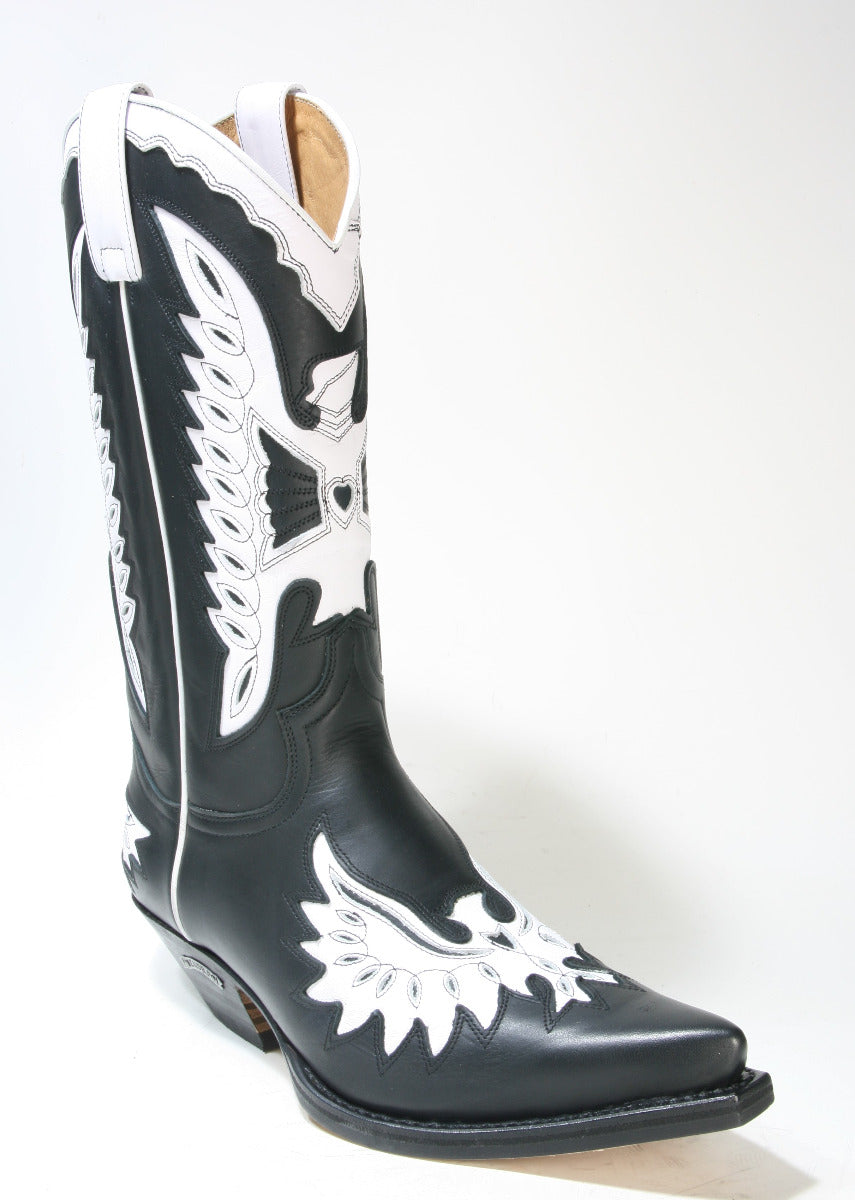 6990 Sendra Boots Cowboystiefel Negro Blanco